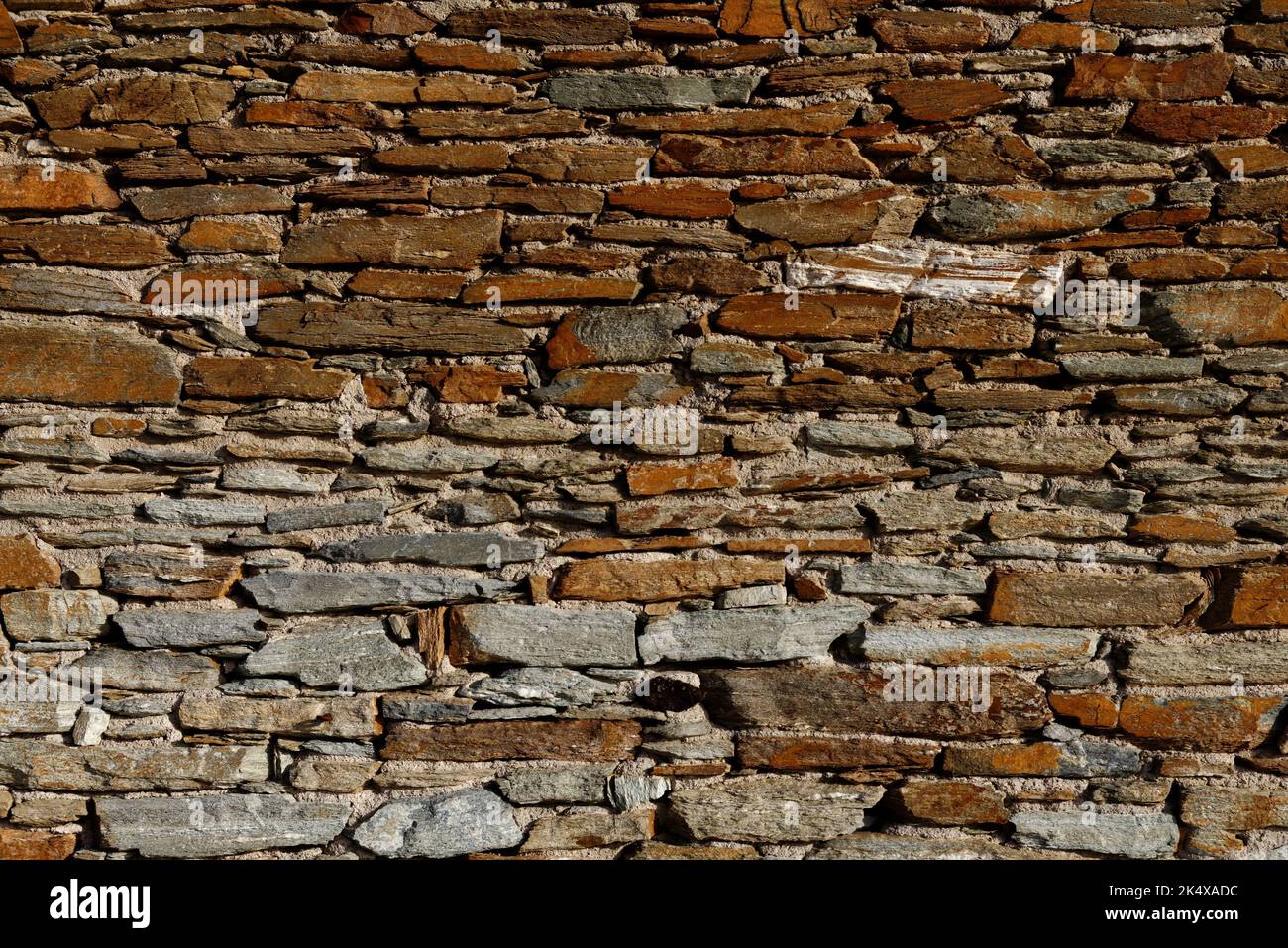 Texture of old wall built of dark red bricks and stone blocks Stock ...