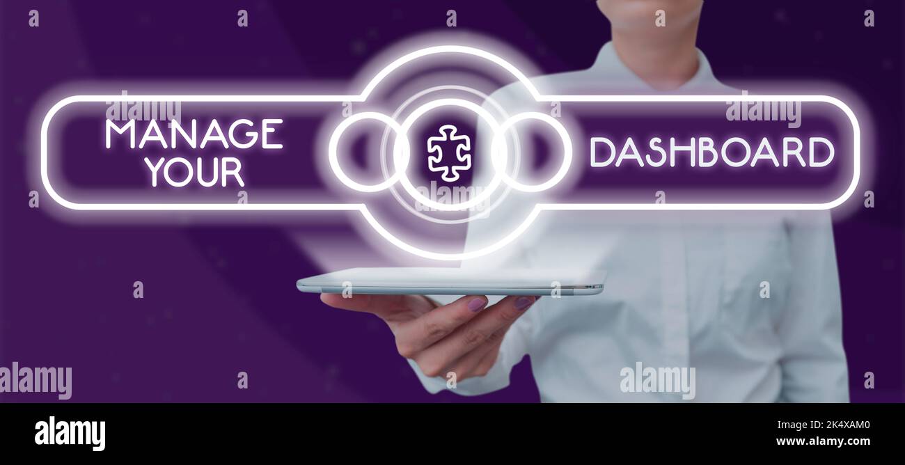 Text sign showing Manage Your Dashboard. Word for web landing page to ... Text sign showing Manage Your Dashboard. Word for web landing page to ...