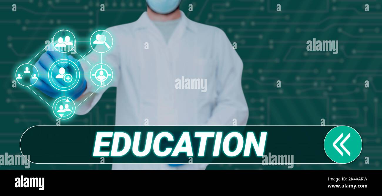 Hand writing sign Education. Business showcase the process of obtaining ...