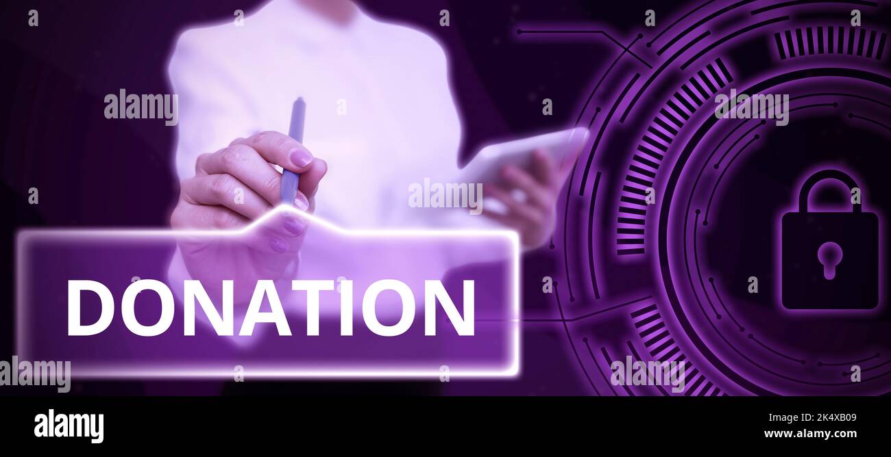 Inspiration showing sign Donation. Word for the making of a gift ...