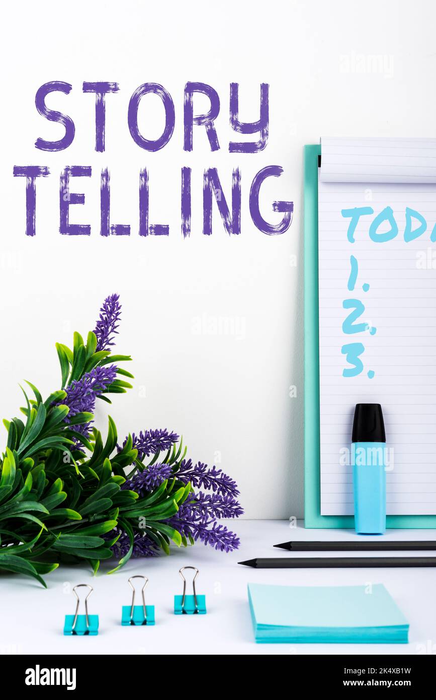 Conceptual display Story Telling. Internet Concept narrative style of ...