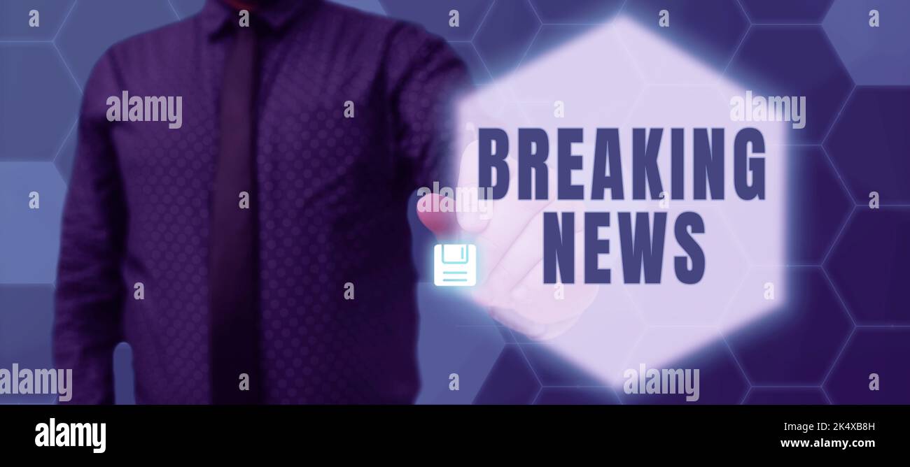 Conceptual display Breaking News. Business overview newly received ...