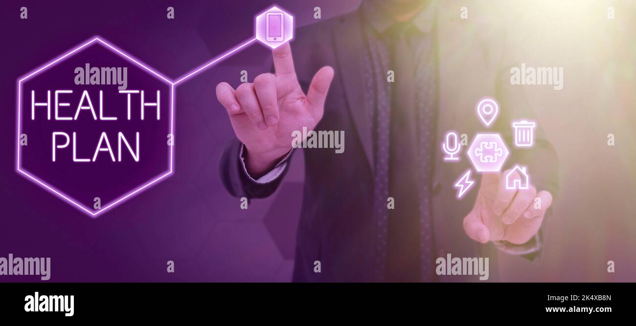 Text showing inspiration Health Plan. Business showcase type of ...