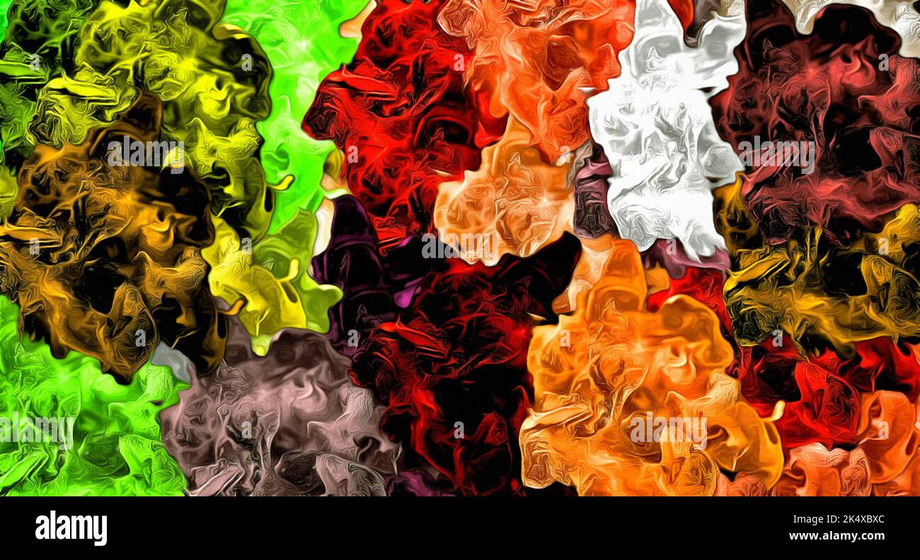 abstract psychedelic background from color chaotic blurred stains brush ...