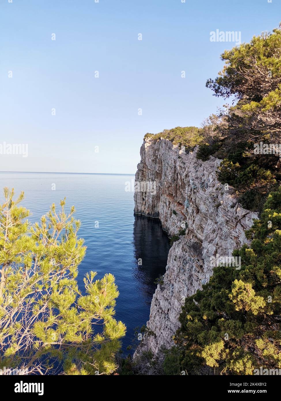 The Dugi Otok Cliffs in Telascica Nature Park, Croatia in the water ...