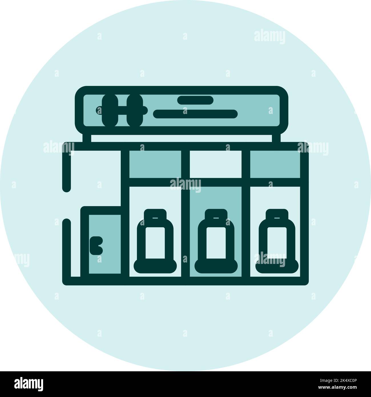 Gym building, illustration, vector on a white background Stock Vector ...