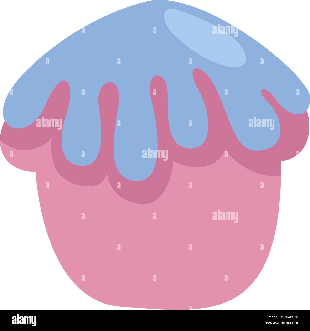 Cupcake with blue icing Stock Vector Images - Alamy