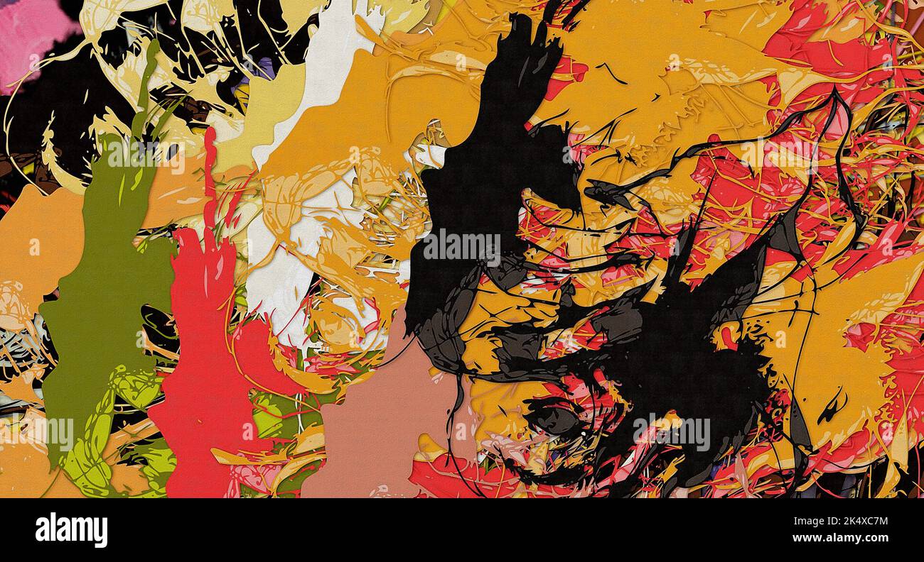 abstract illustration art color psychedelic fractal wavy spiral lines ...