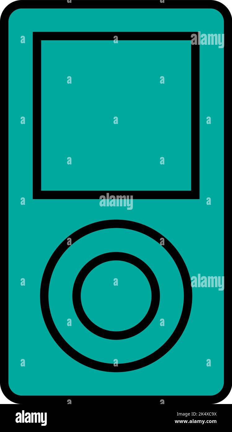 Technology device ipod, illustration, vector on a white background ...