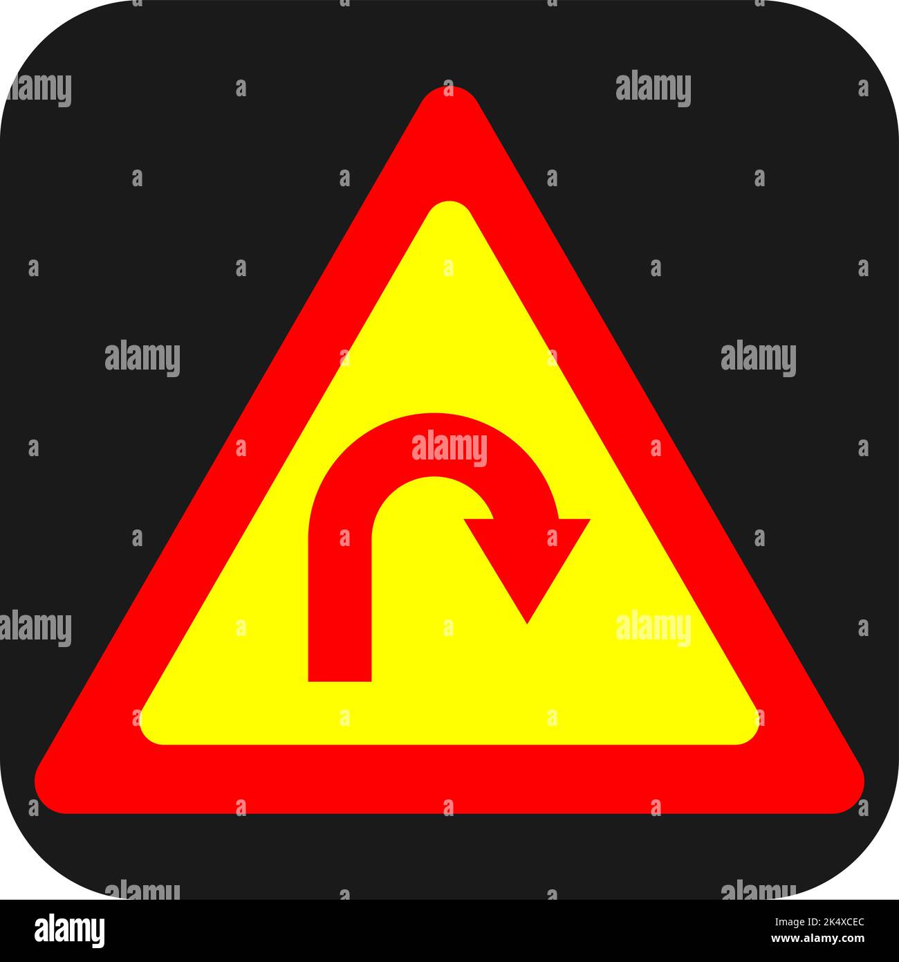 Transportation road sign u turn, illustration, vector on a white background Stock Vector Image ...