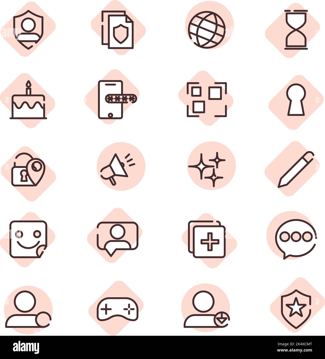 Account icon set, illustration, vector on a white background Stock ...