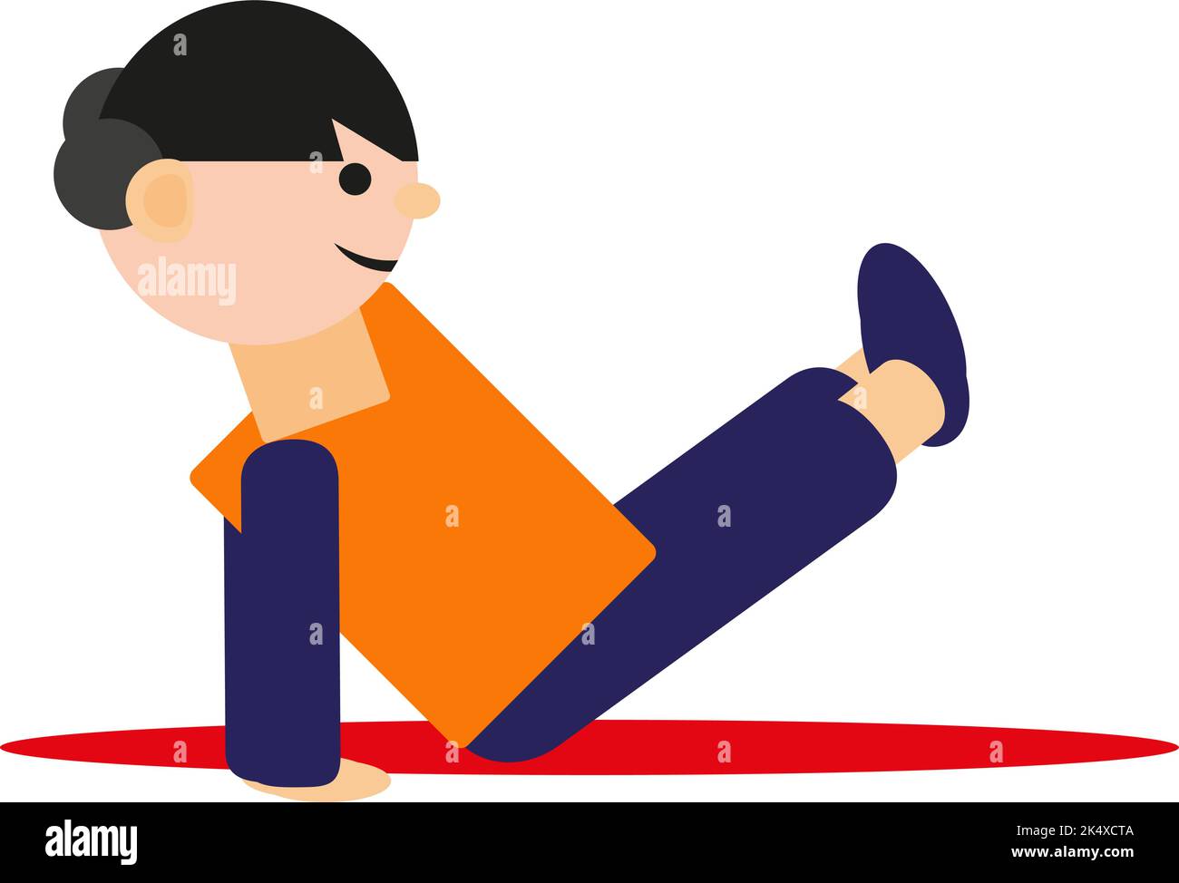 Yoga asana boat, illustration, vector on a white background Stock ...