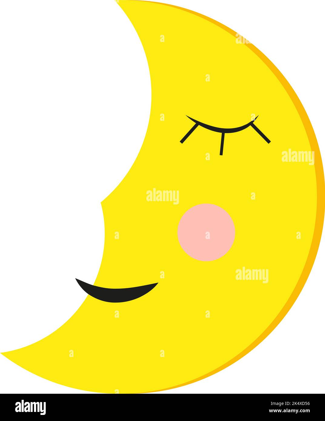 Young moon, illustration, vector on a white background Stock Vector ...