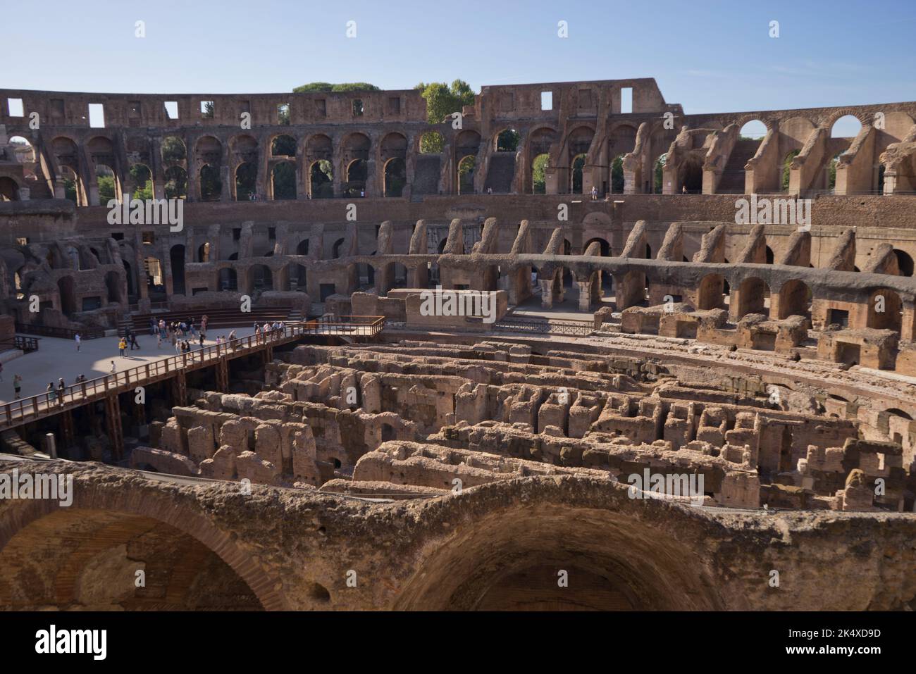 View and visitors at the ancient Roman Colisseum arena; Rome; Italy ...