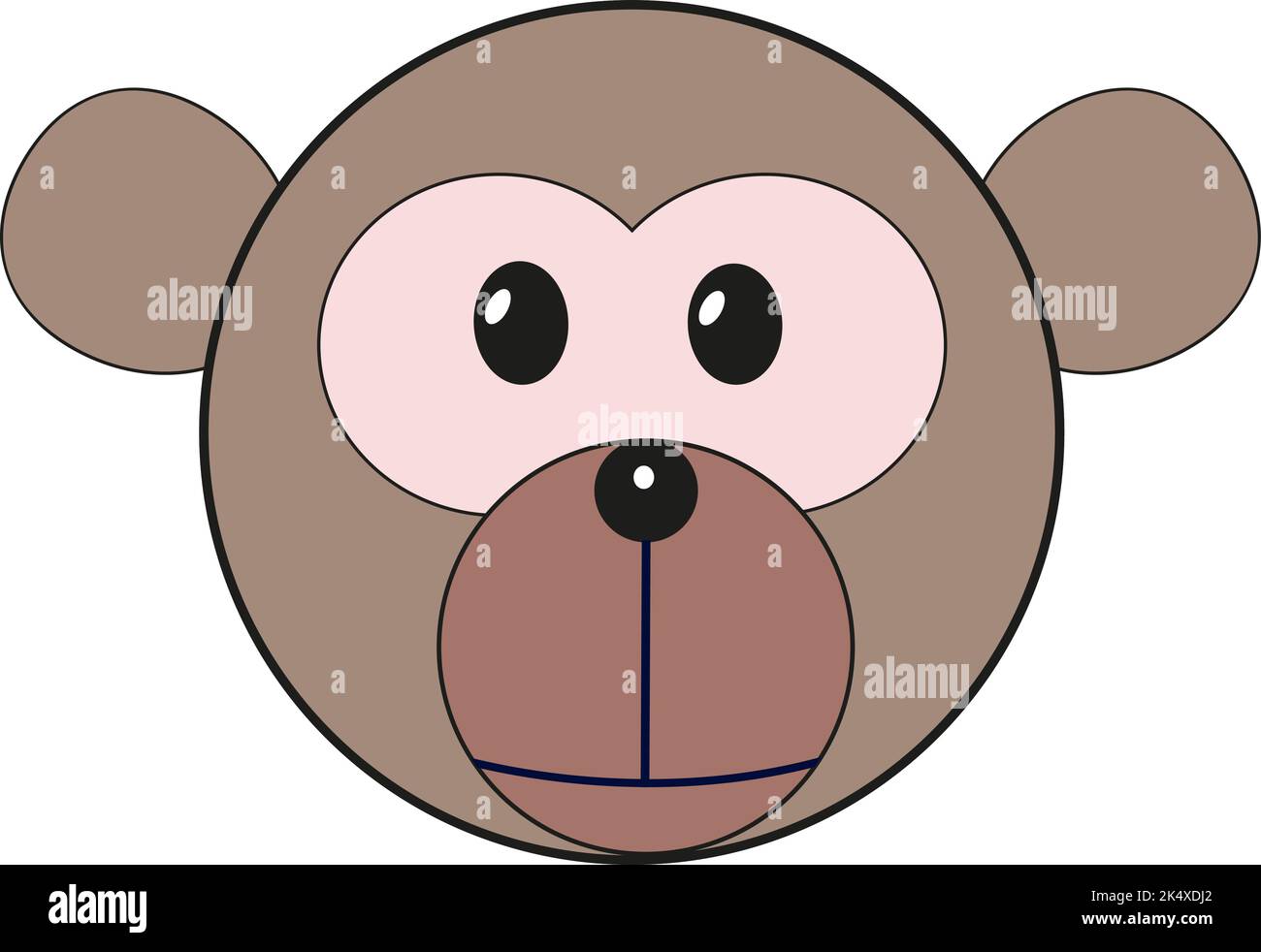 Grey monkey, illustration, vector on a white background Stock Vector ...