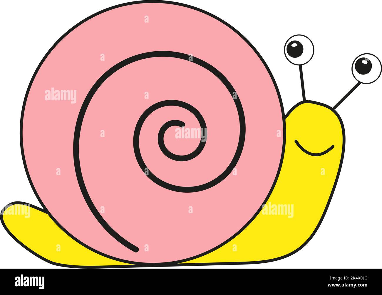 Pink snail, illustration, vector on a white background Stock Vector ...