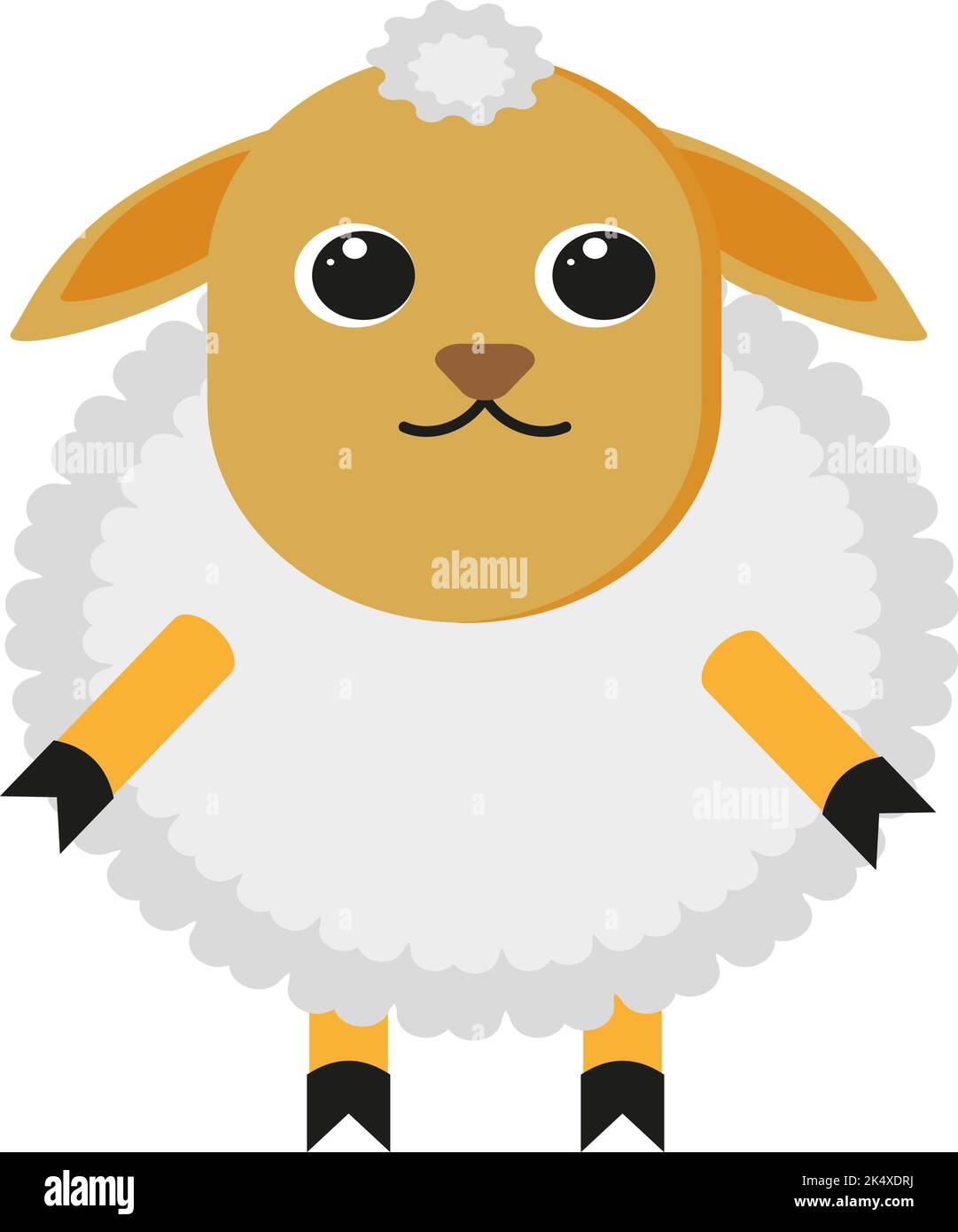 White sheep, illustration, vector on a white background Stock Vector ...