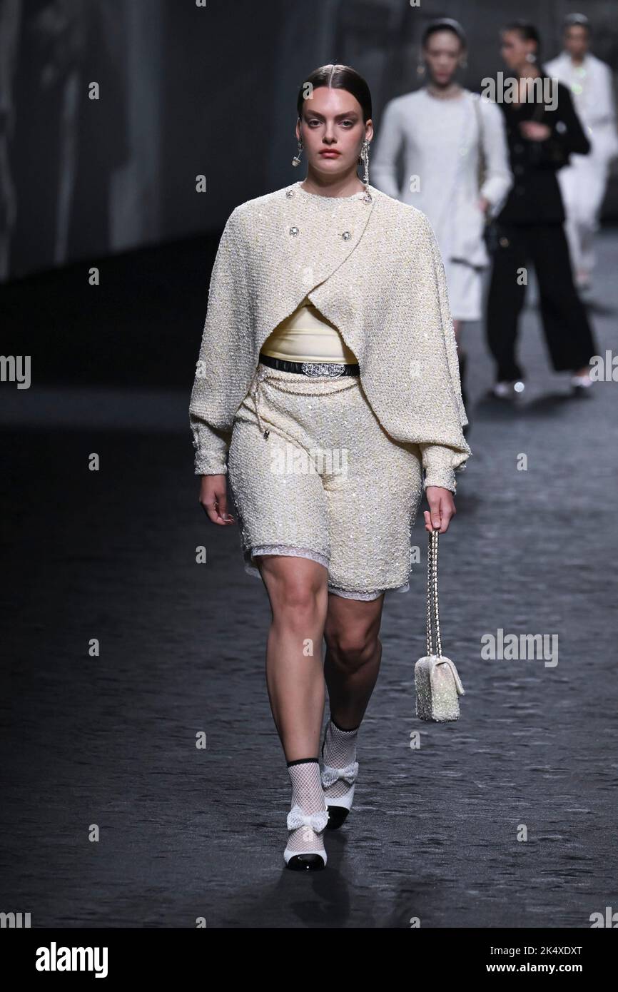 Model Grace Breuning walks on the runway at the Chanel fashion show ...