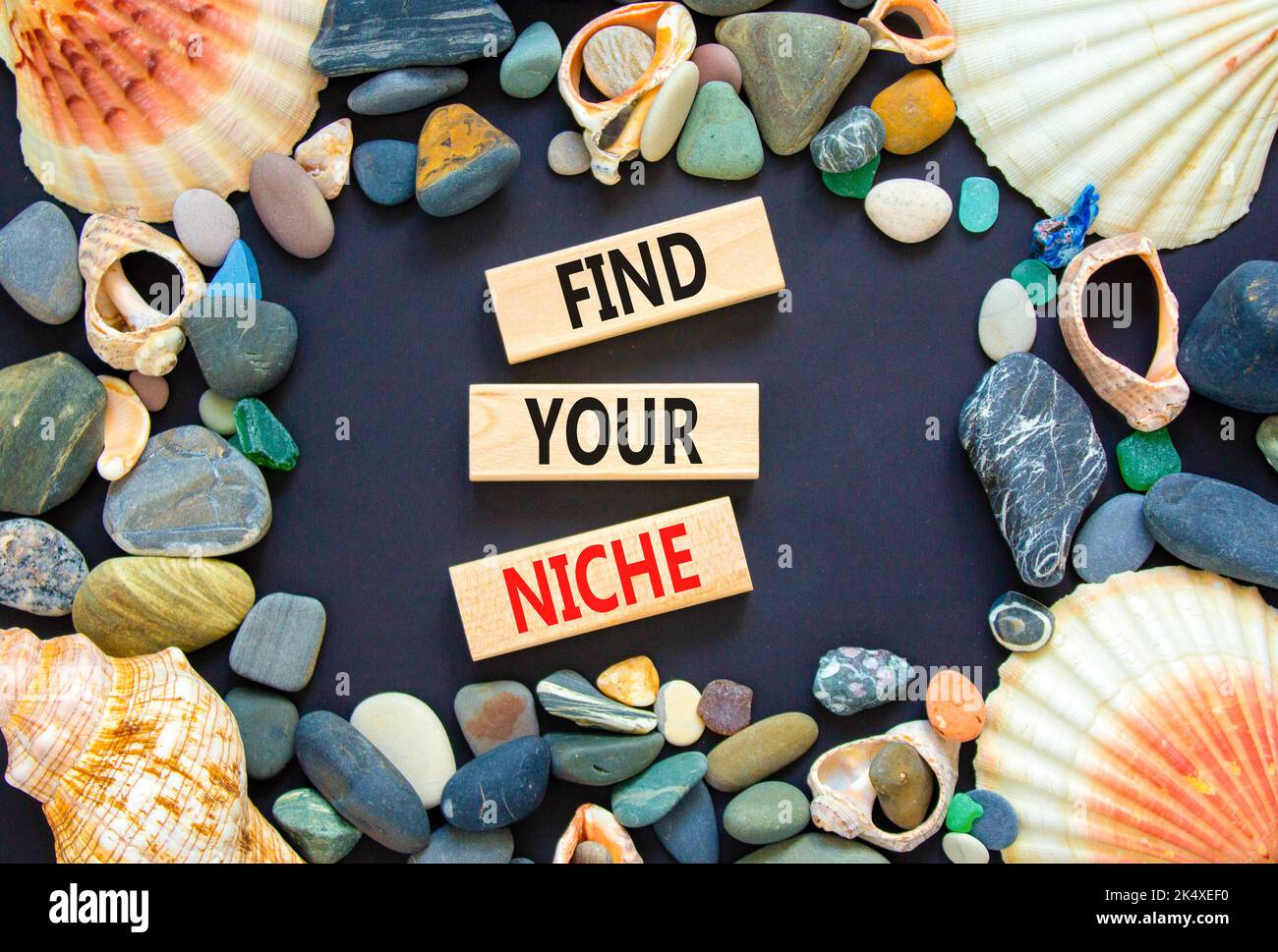 Find your niche symbol. Concept words Find your niche on wooden blocks ...