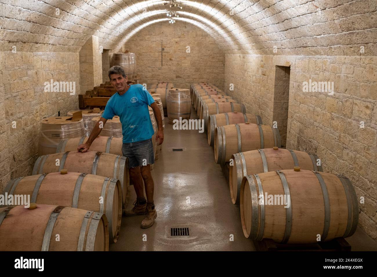Socrates (Owner) in the wine cellar of the Papaioannou Winery, Vasa ...