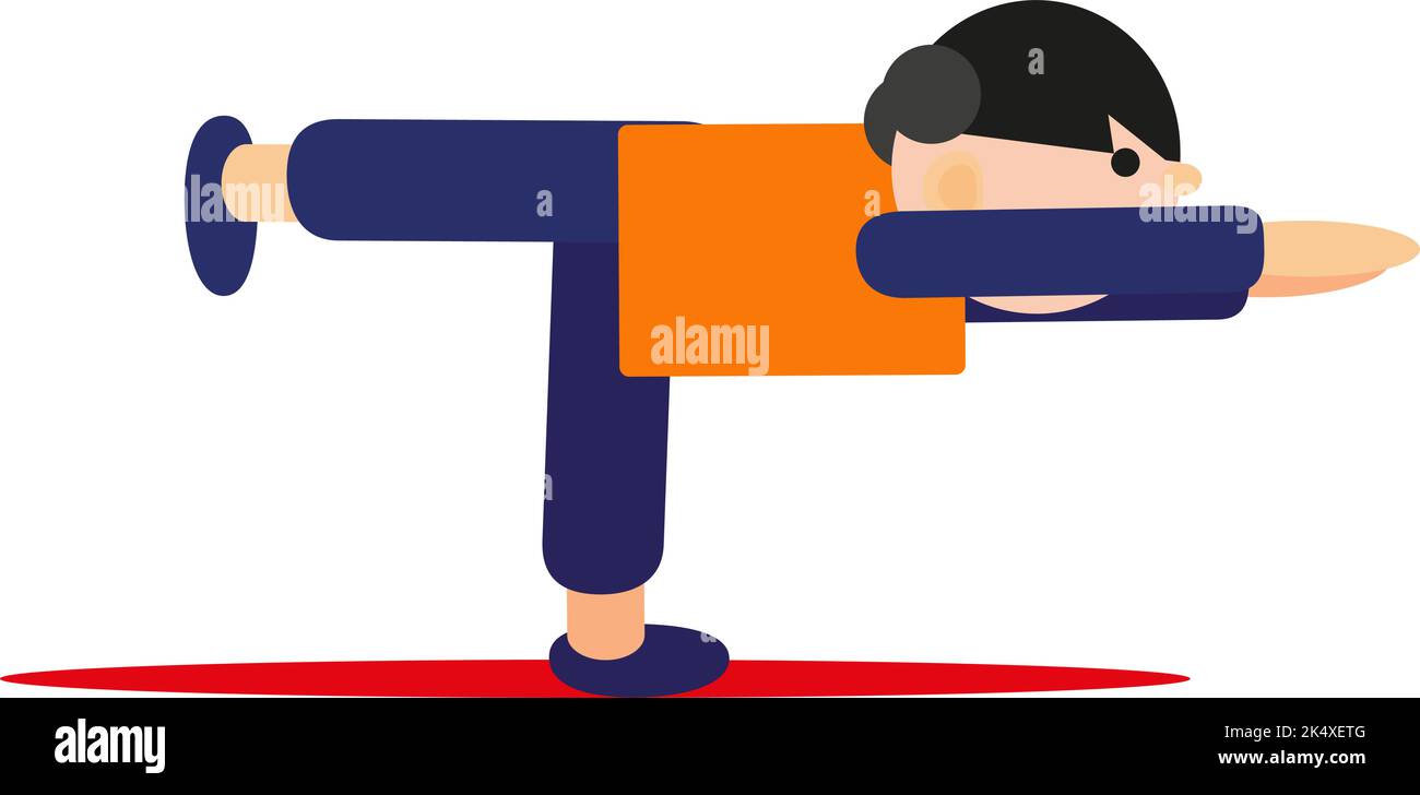 Yoga asana lean forward, illustration, vector on a white background ...