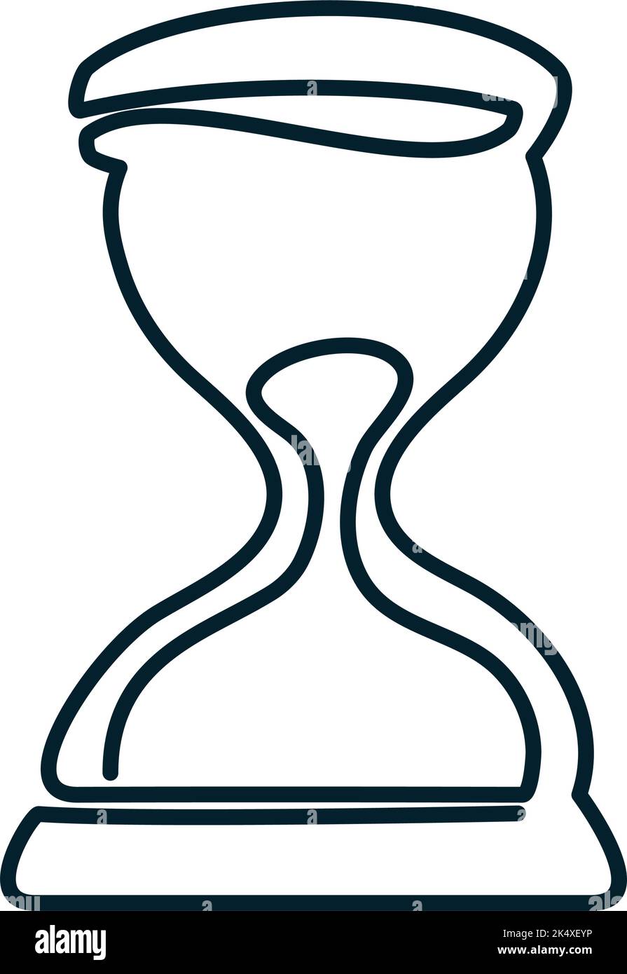 Hourglass continuous line time Cut Out Stock Images & Pictures - Alamy