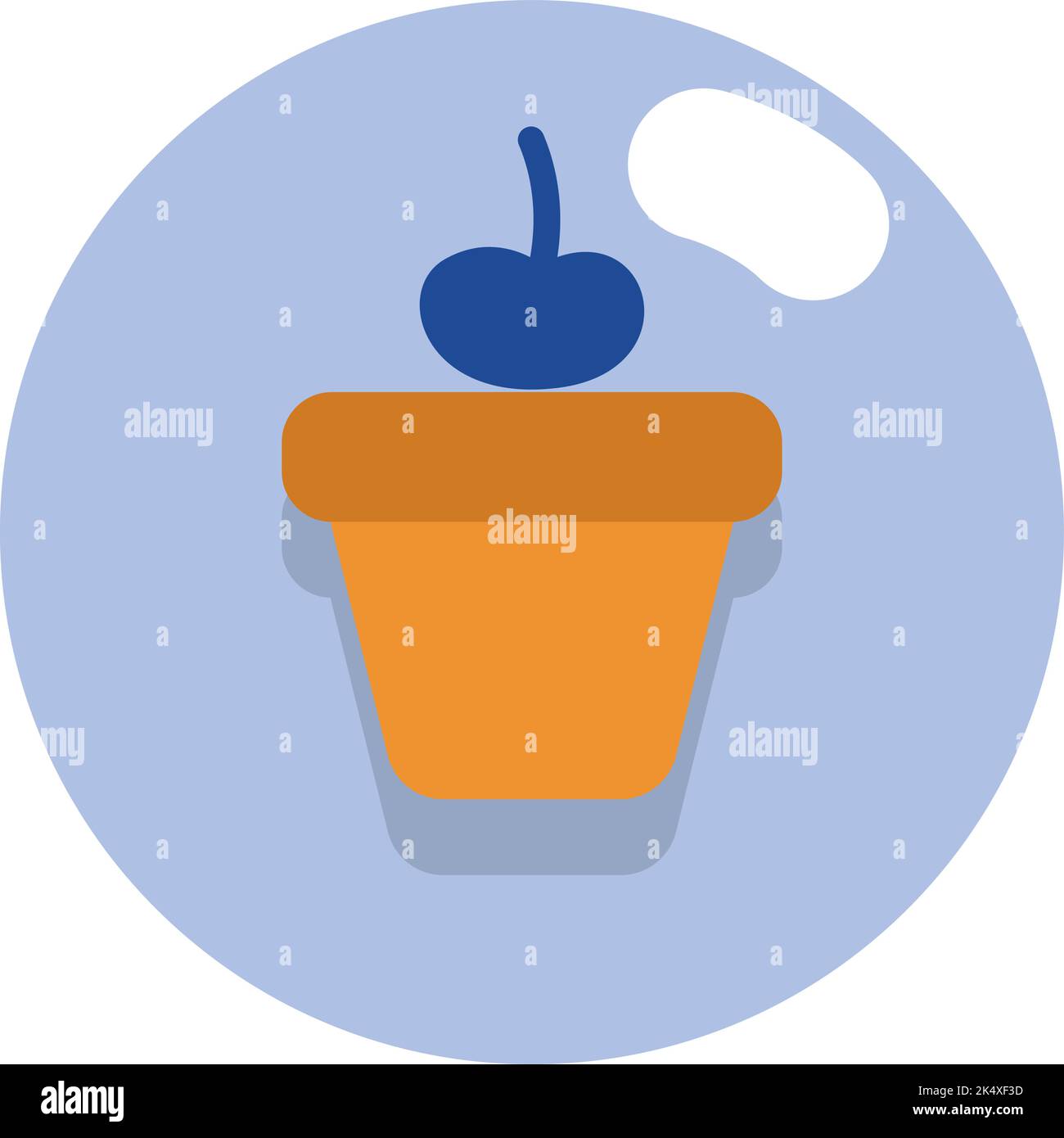 Cherry cupcake, illustration, vector on a white background Stock Vector ...