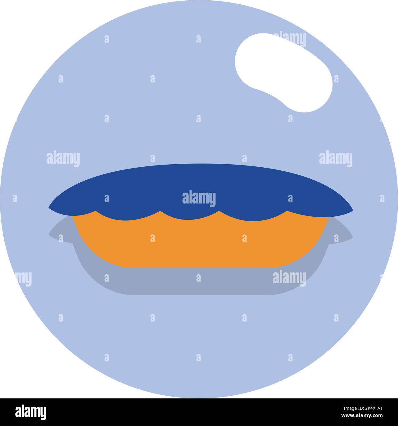 Blue pie, illustration, vector on a white background Stock Vector Image ...