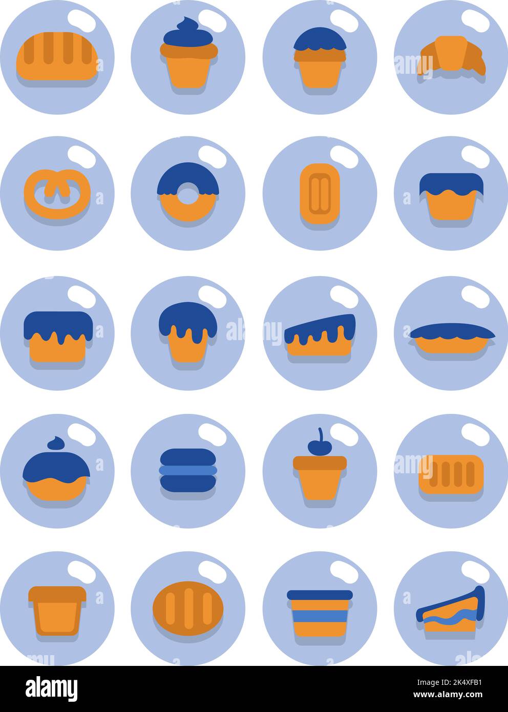 Bakery pastries, illustration, vector on a white background Stock ...