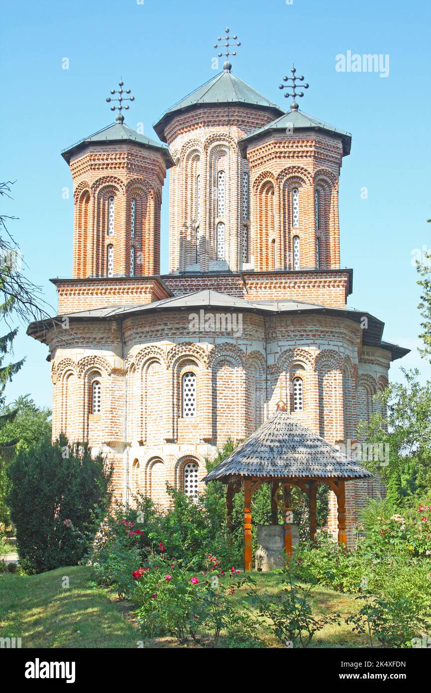 Exterior of 15th century Snagov Monastery, on an island on Lake Snagov ...