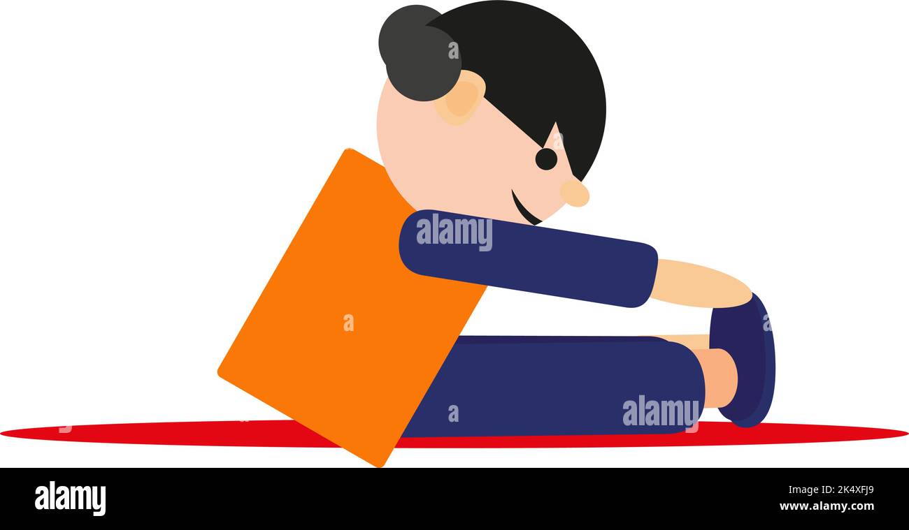 Yoga asana sitting tilt to the legs, illustration, vector on a white ...