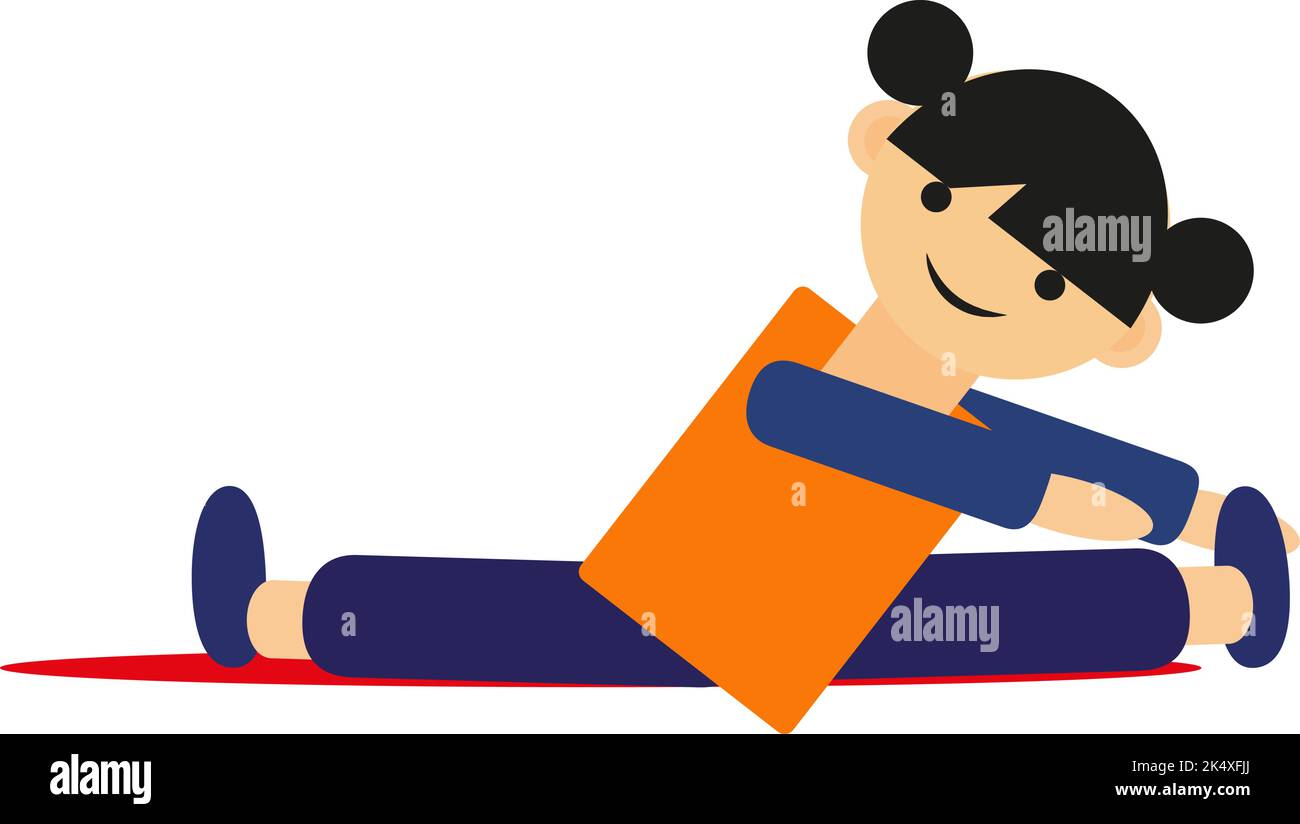 Yoga asana sitting twine, illustration, vector on a white background ...