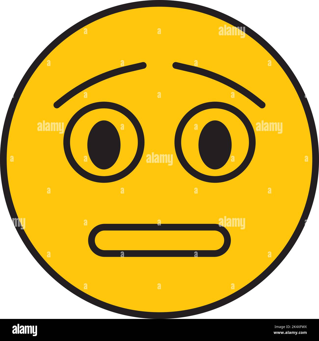 Depressed smiley, illustration, vector on a white background Stock ...