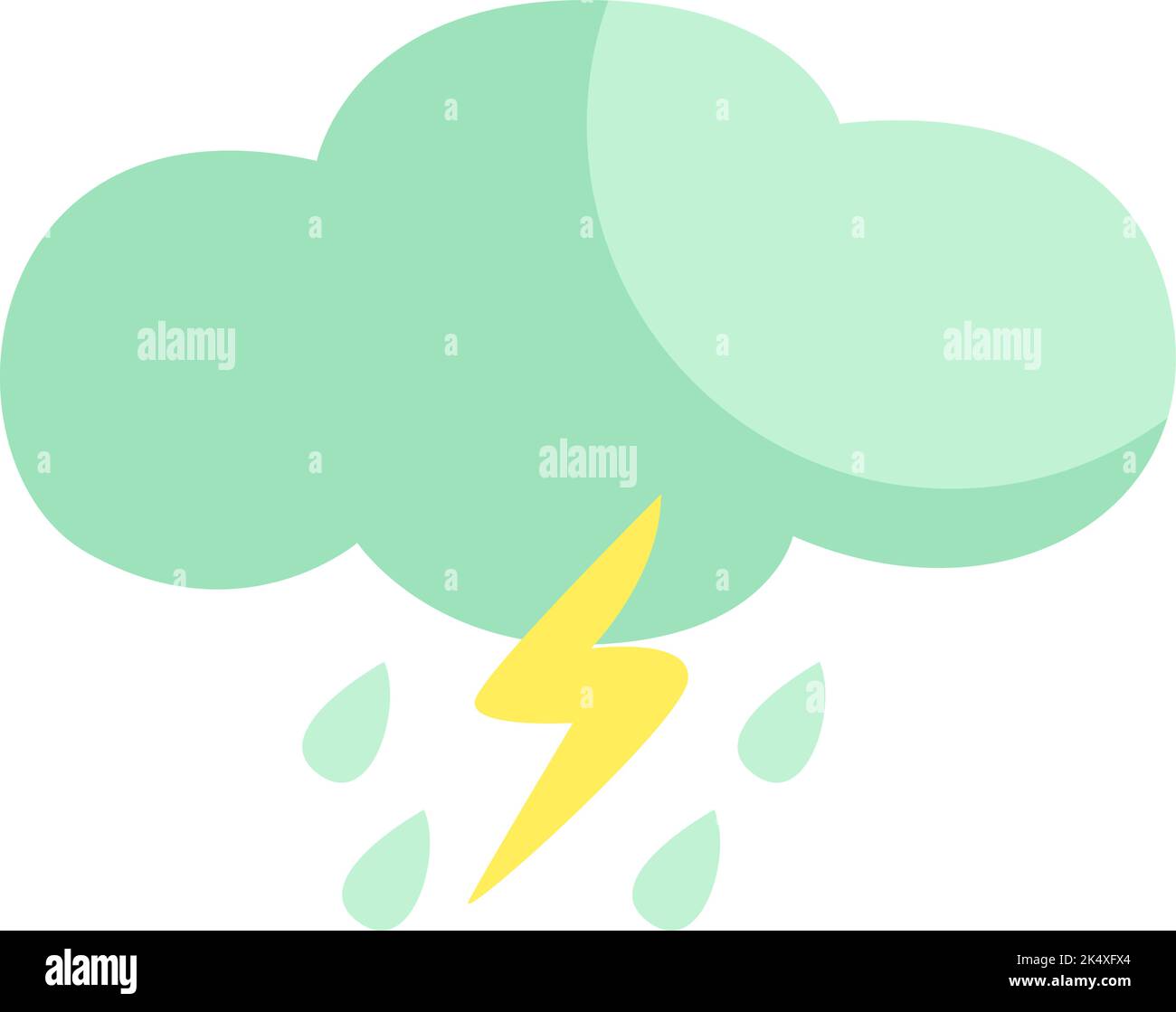 Thunder cloud, illustration, vector on a white background Stock Vector ...