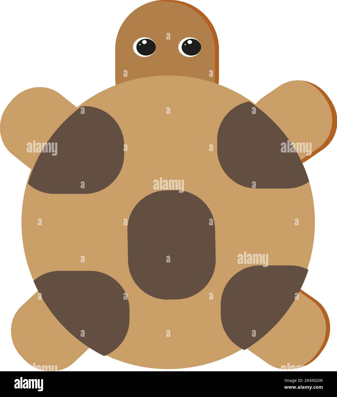 Brown turtle, illustration, vector on a white background Stock Vector ...