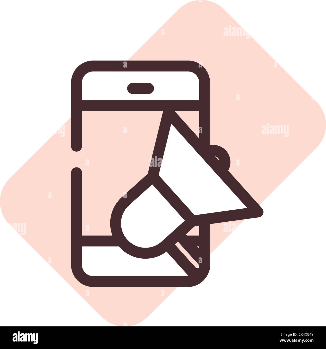 Mobile ad announcement, illustration, vector on a white background ...