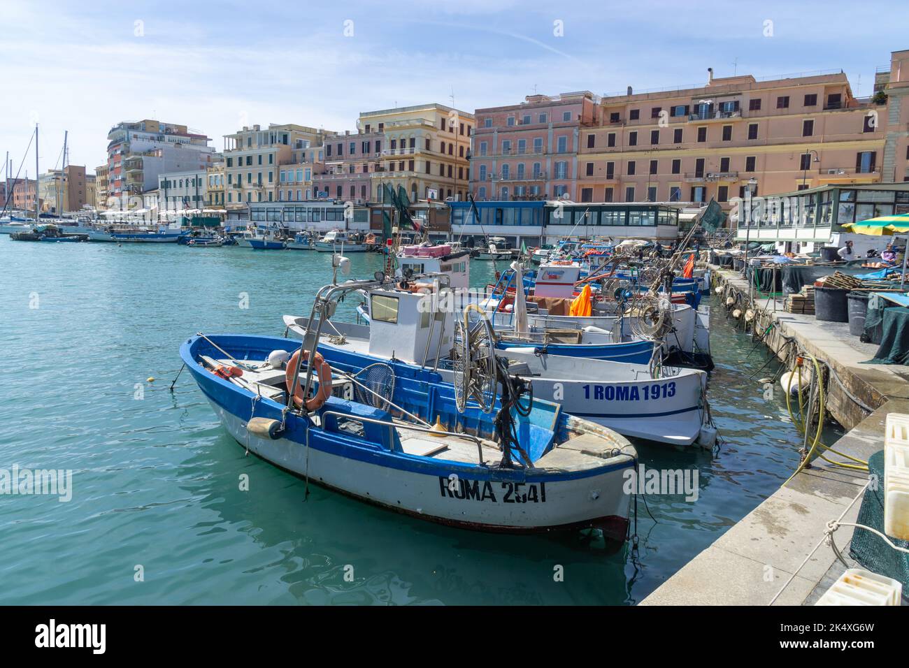 ANZIO, ROME, ITALY - July 18, 2022: View of the ancient commercial port ...