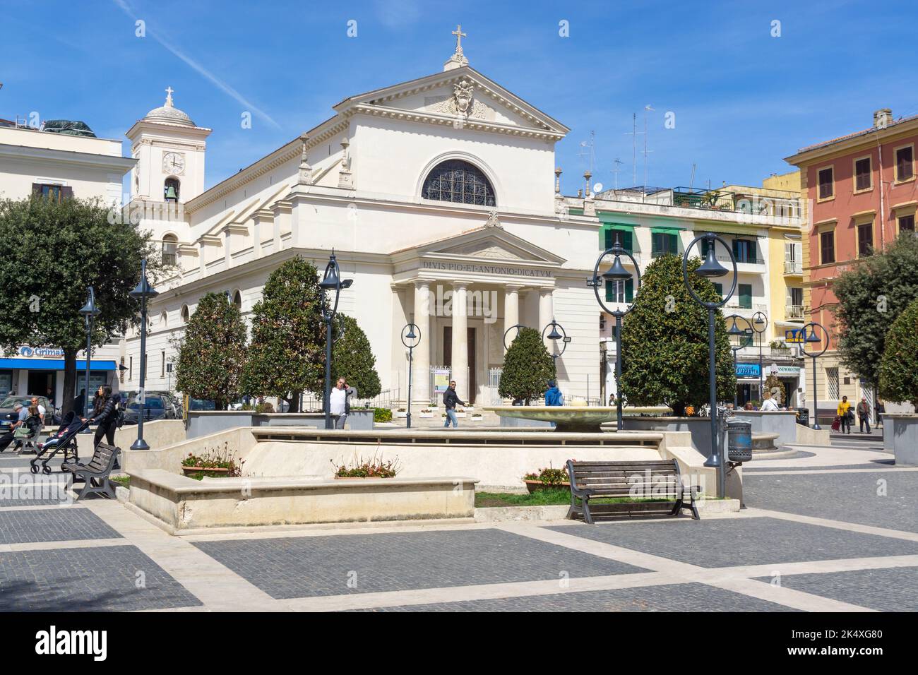 ANZIO, ROME, ITALY - July 18, 2022: view of the Church of SS. Pio and ...