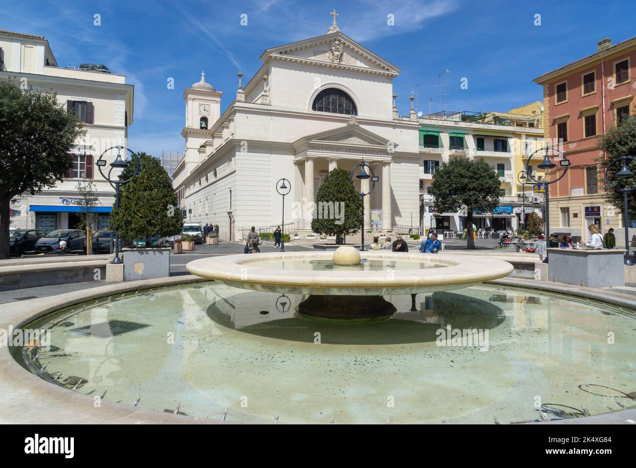 ANZIO, ROME, ITALY - July 18, 2022: view of the Church of SS. Pio and ...