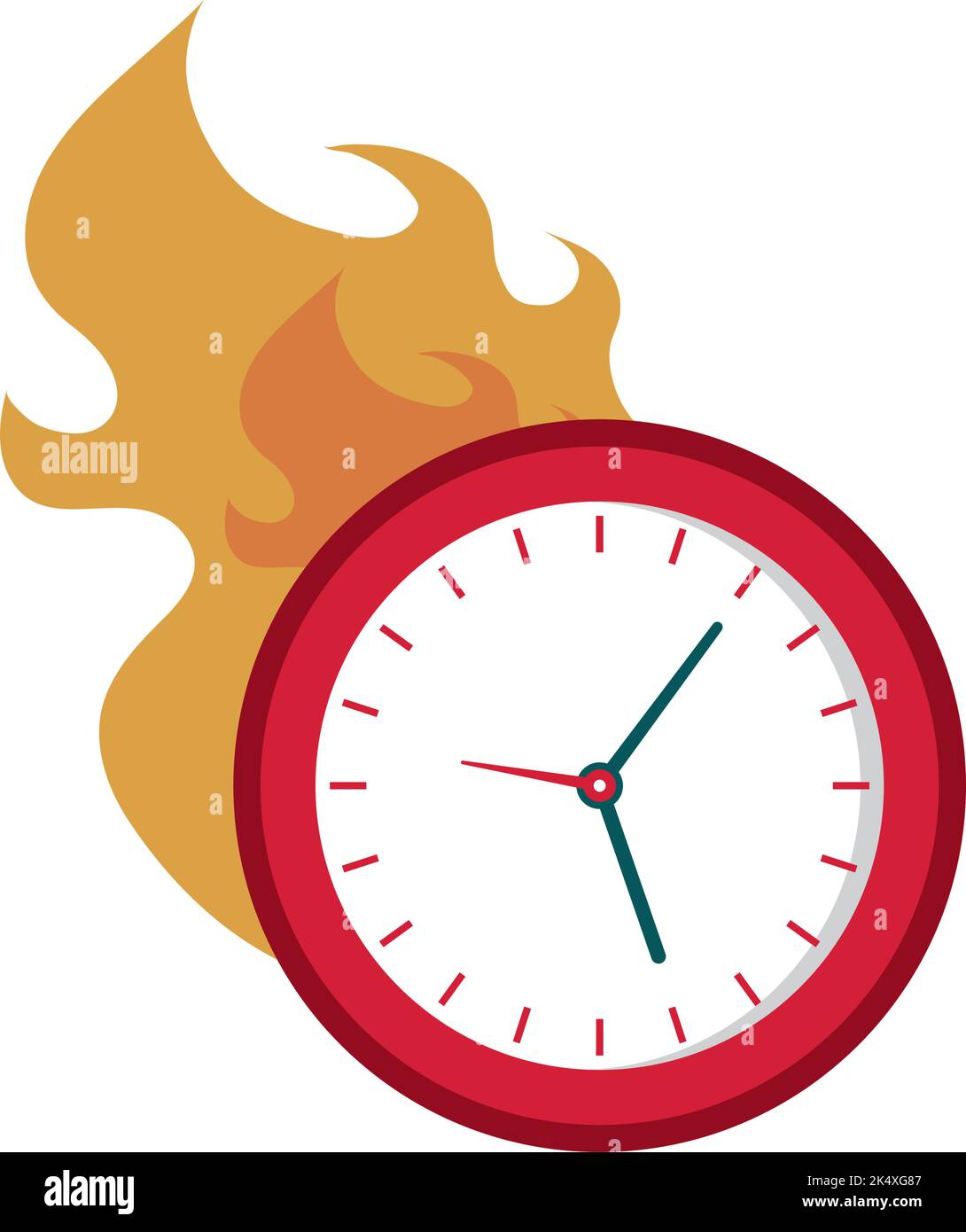 time clock on fire Stock Vector Image & Art - Alamy