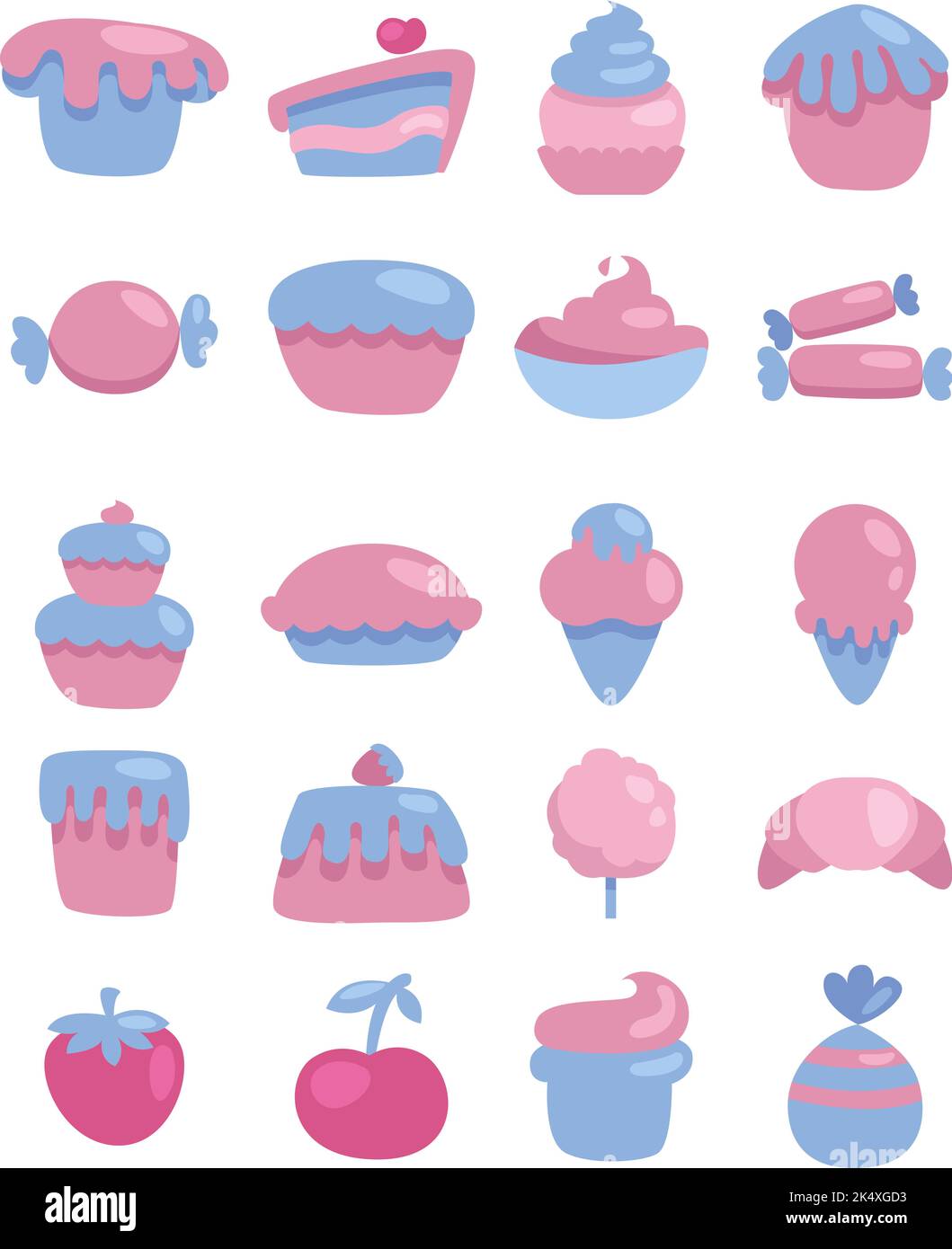 Baked sweets, illustration, vector on a white background Stock Vector ...