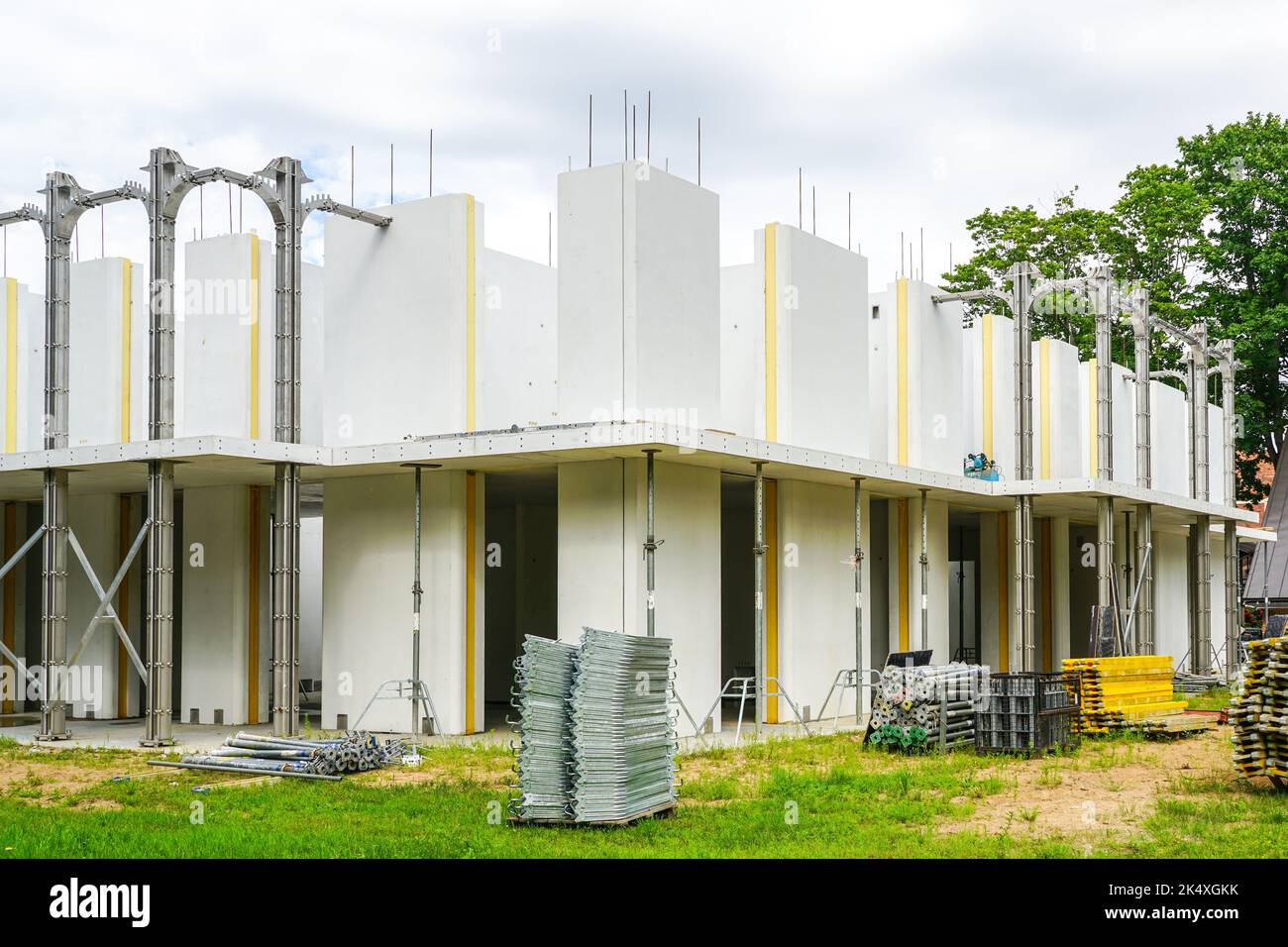 Construction of a new modern private house according to modern ...