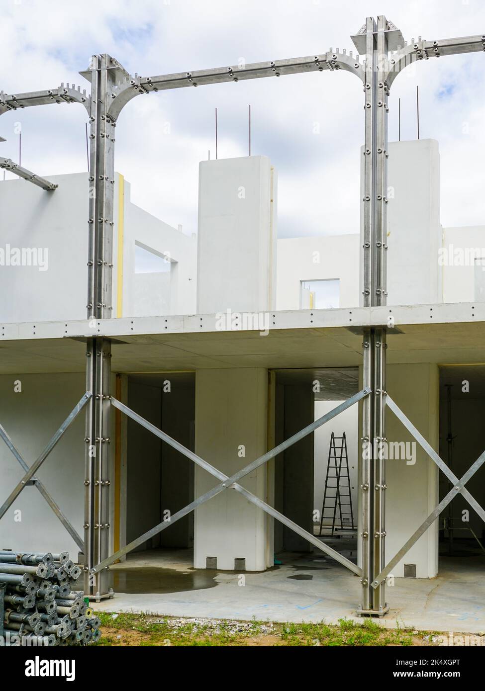 Construction of a new modern private house according to modern ...