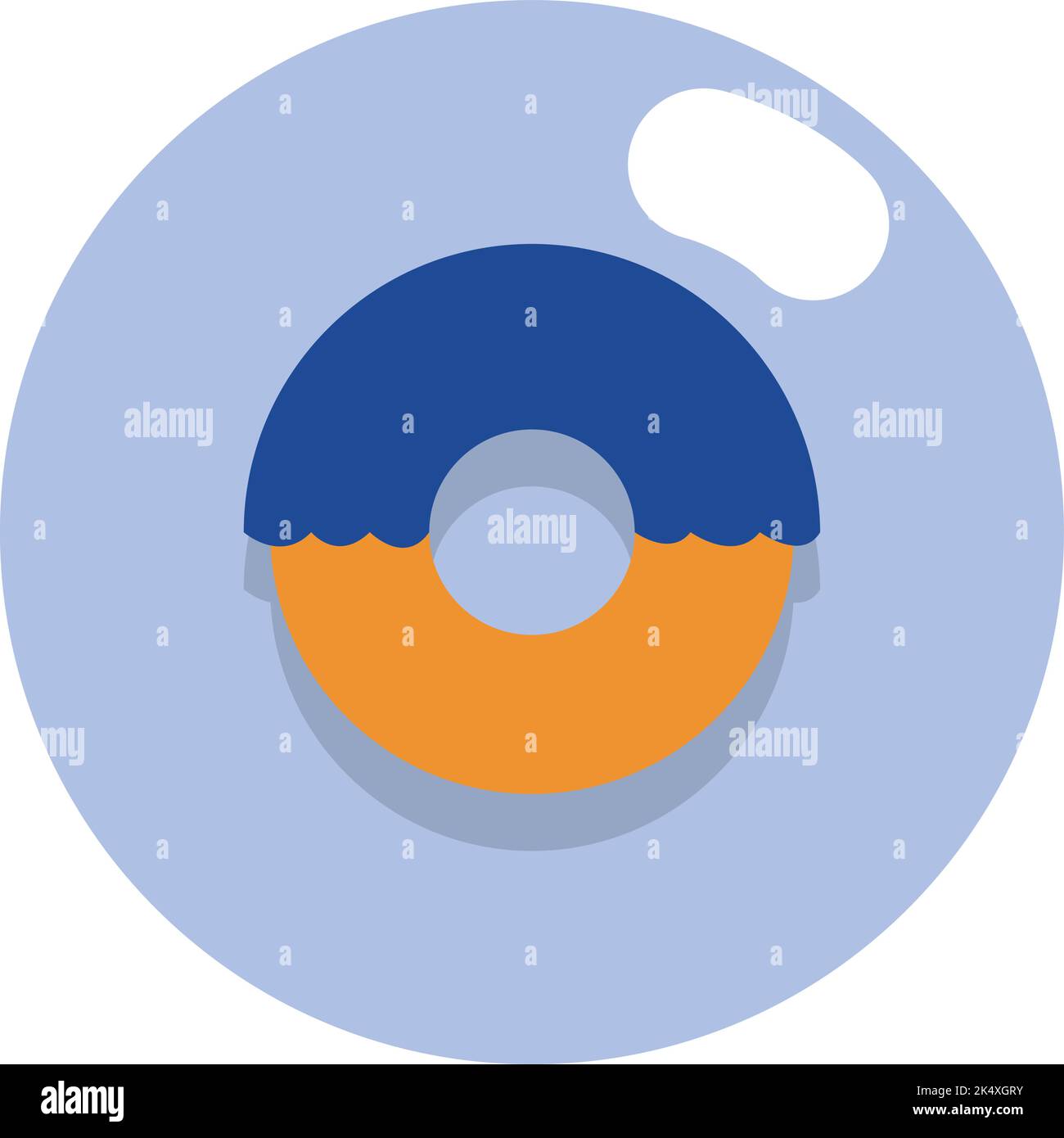 Blue donut, illustration, vector on a white background Stock Vector ...