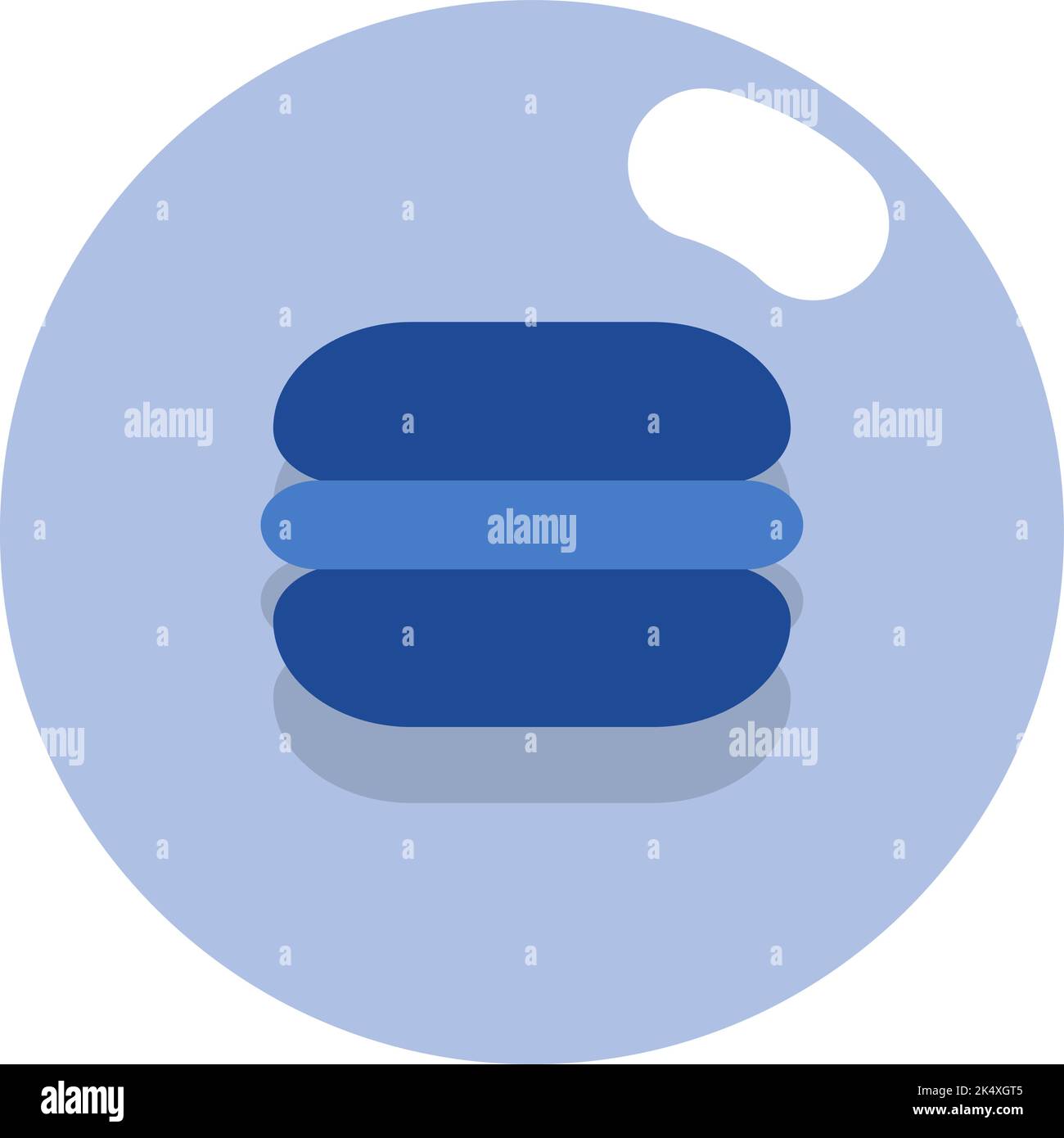 Blue macaron, illustration, vector on a white background Stock Vector ...