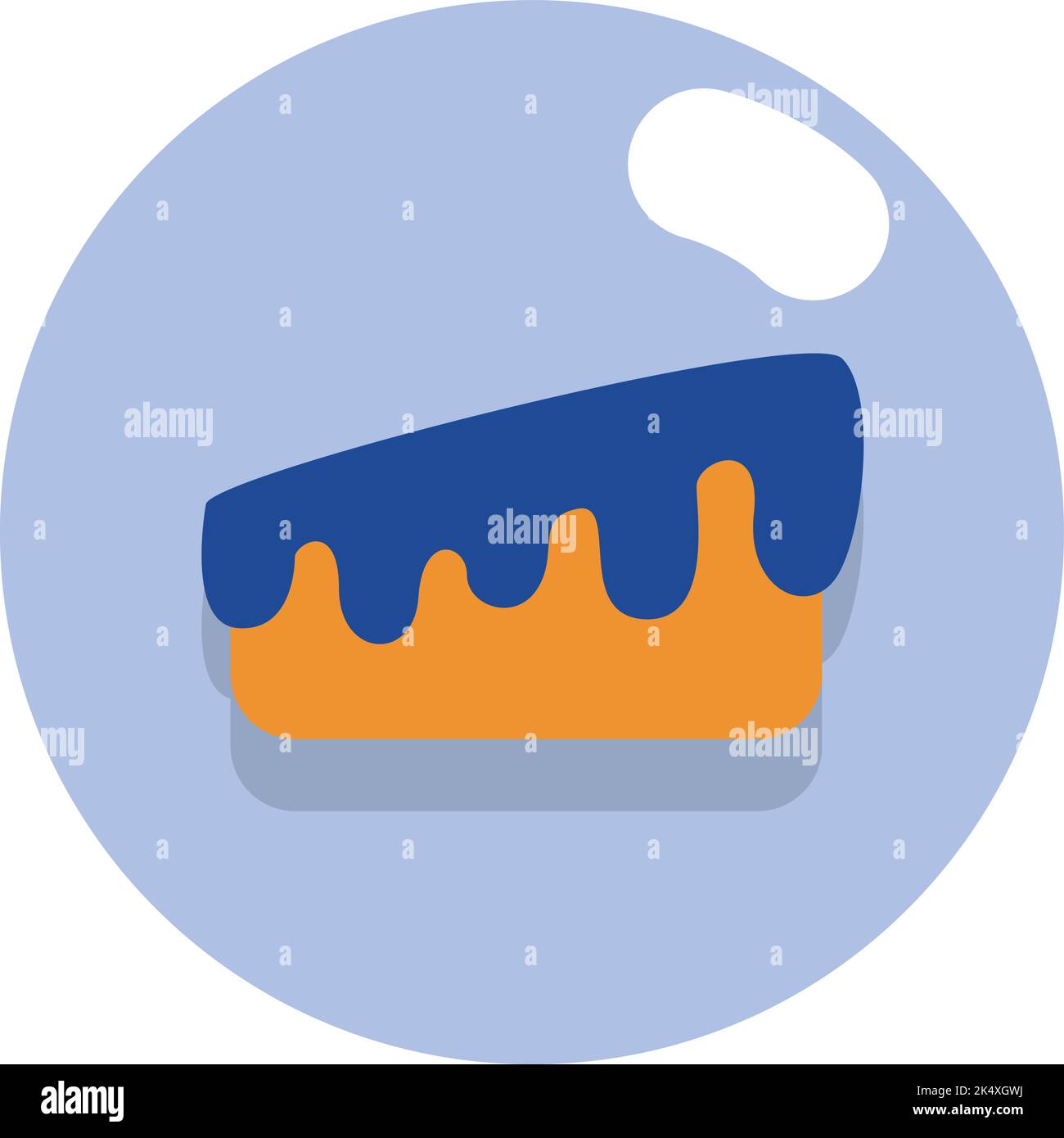 Slice of bakery cake, illustration, vector on a white background Stock ...