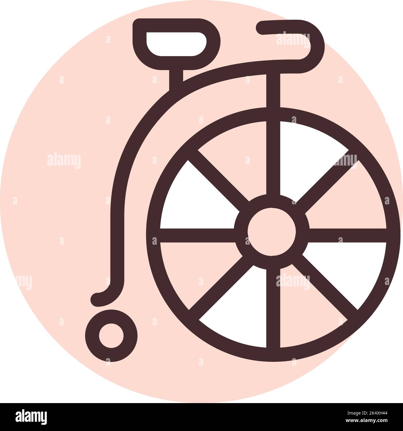 Circus unicycle with big wheel, illustration, vector on a white ...