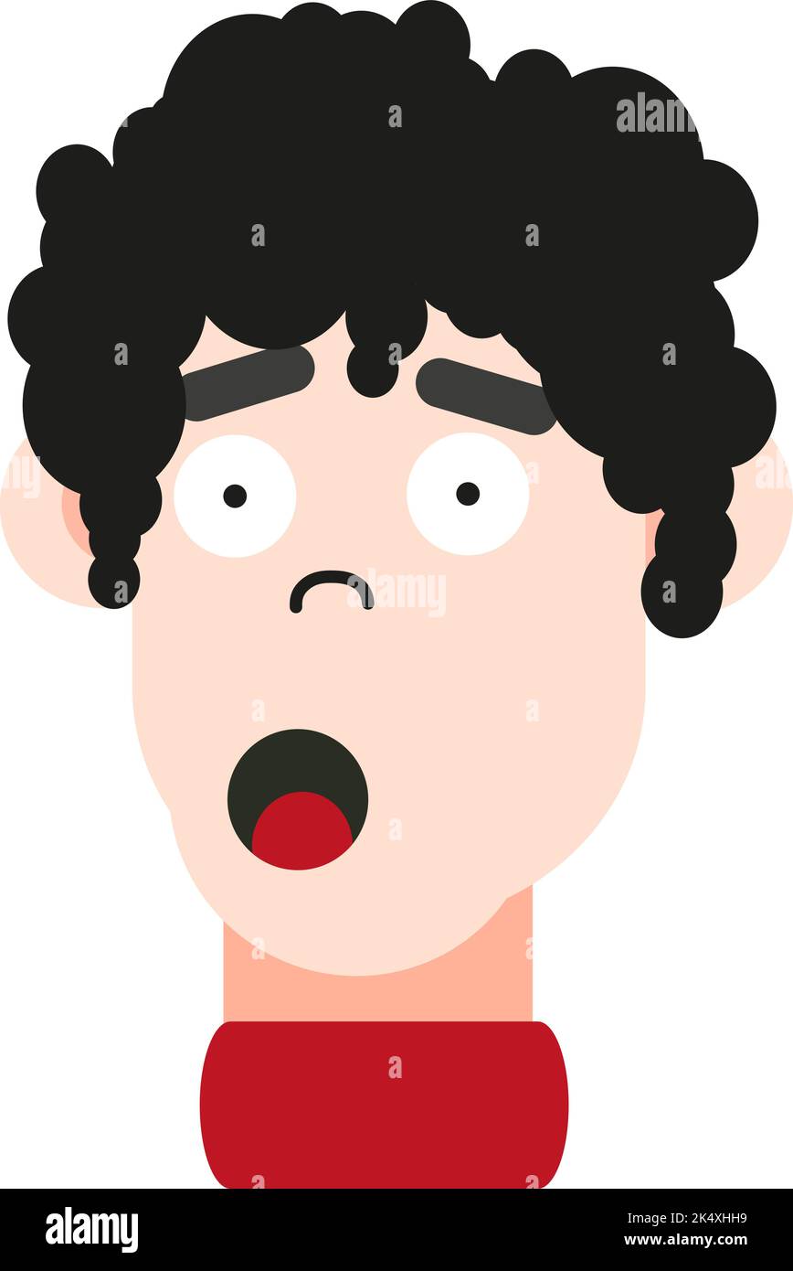 Surprised boy, illustration, vector on a white background Stock Vector ...