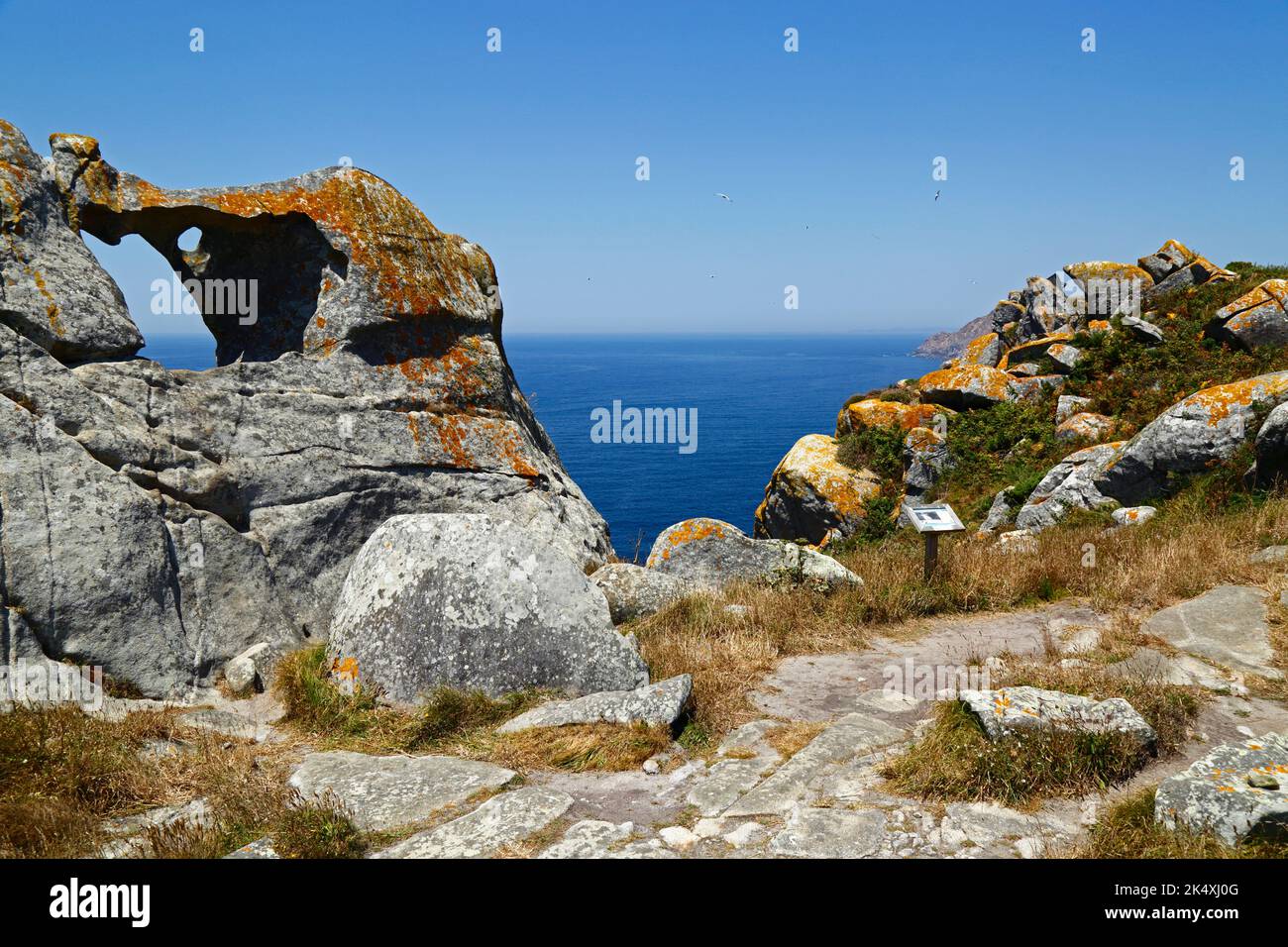 The Pedra da Campa rock formation on Illa de Faro or Montefaro; the ...