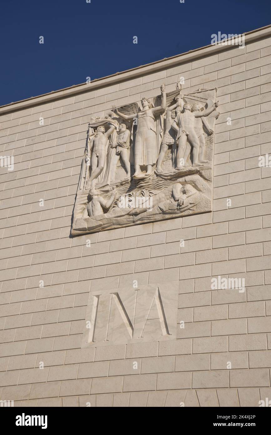 Views of buildings and statues at the EUR (Esposizione Universale Roma ...